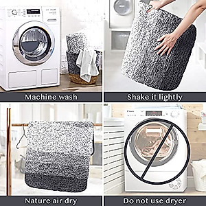 KMAT Bathroom Rugs Bath Mat 16"x24" Luxury Soft Shaggy Absorbent Bathroom Mats Non Slip Plush Bathmat Runner Carpet Bath Mats for Bathroom Floor Tub and Shower