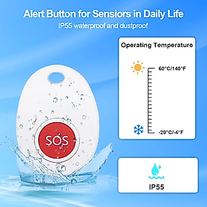 CallToU Caregiver Pager Wireless Call Buttons for Elderly, Portable Nurse Call Bell 600+ Feet for Elderly Monitoring, Alert Button for Seniors 1 USB Receiver 2 Call Button