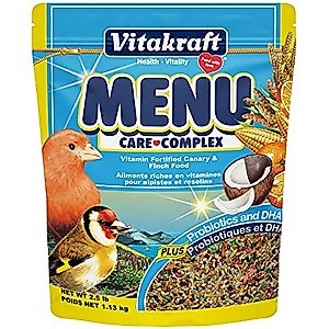 Vitakraft Menu Premium Canary and Finch Food - Vitamin-Fortified - Daily Food for Small Pet Birds Browns 2.5 Pound (Pack of 1)