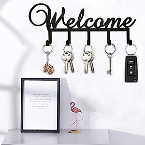 Myartte Key Holder Key Hooks Wall Decorative Zinc Alloy Key Organizer Rack with Screws and Sticker for Entryway, Kitchen, Bedroom, Organize Car Keys, House Keys, Small Accessories and Jewelry