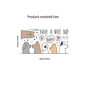 Buer Homie Decals Wall Stickers, Dog Cartoon Animal Decor, Dogs 'Say Hi'