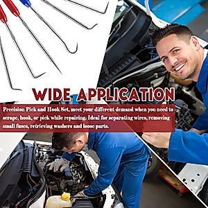 Zhehao Double Pointed Scriber, Metal Scribe Tool Hook and Pick Tool Set Straight 45 Degree 90 Degree Tip Marking Tool for Machinists, Technicians Or Craftsmen, 8.3 Inch Long (2 Pieces)