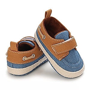 Mercatoo Children and Infants Toddler Shoes Spring and Autumn Boys and Girls Casual Shoes Soft and Light Flat Bottom Coloblock Comfortable and Simple Slip On Tennis Shoes Size 5 (Blue, 12-18 Months)