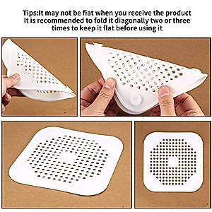 2 Pcs Shower Drain Hair Catchers, Square Shower Hair Drain Cover Catcher, Silicone Hair Stopper Catchers with Suction Cups, for Bathroom, Bathtub, Kitchen, Shower Drain