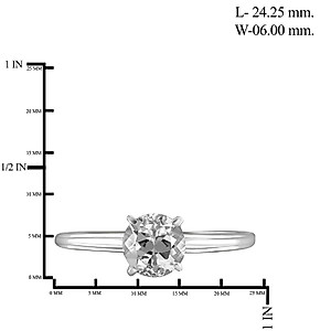 JEWELEXCESS 0.90 CTW White Topaz Ring in Sterling Silver