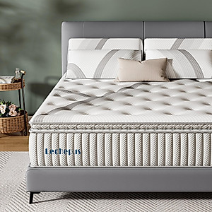 Lechepus Queen Mattress,12Inch Gel Memory Foam Hybrid Mattress with Pocket Spring,Queen Size Mattress in Box, Medium Firm Mattress for Comfort Sleep,10 Years Support,CertiPUR-US Foam