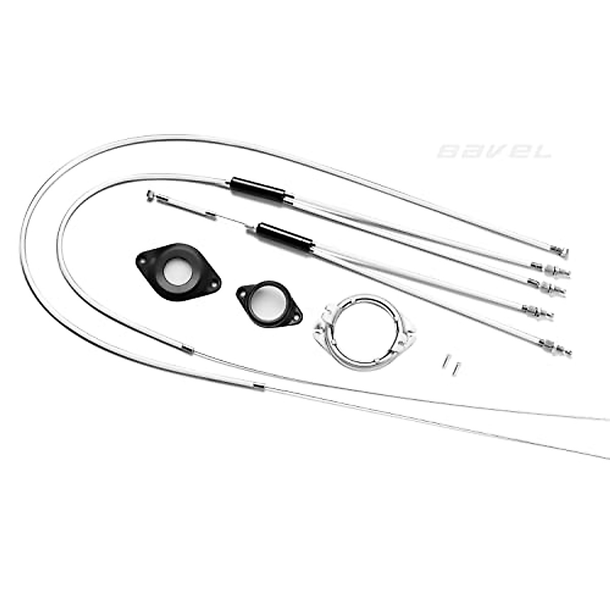 BaveL BMX Bike Gyro Brake Cables Front + Rear (Upper + Lower) Spinner Rotor Set Kit (White)