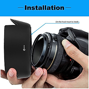 HB-69 Lens Hood Replacement with Lens for Nikon AF-S DX 18-55mm f/3.5-5.6G VR II D3200 D3300 D5200 D5300 Lens