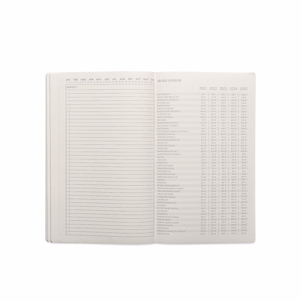 DesignWorks Ink Standard Issue No. 17 Hardcover Cloth Green 7.25" x 11.75" Tall Notebook Journal with 96 Lined Pages - Perfect for Office Work, Writing, and Journaling