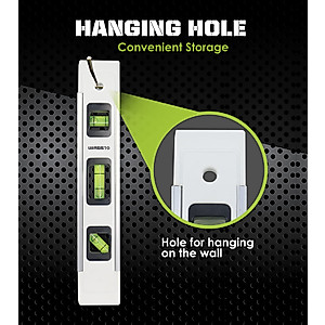 URASISTO 2 Pack Torpedo Level 9-INCH Level with 45°/90°/180° Bubbles, Small Measuring Tool