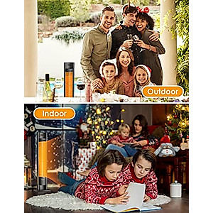 Oraimo Patio Heater, Outdoor Heater with Remote, 1500/750W ETL, IP55- Certificatied Quiet Electric Infrared Heater with Triple Protection portable for Bedroom, Living Room, Balcony and Garage Use