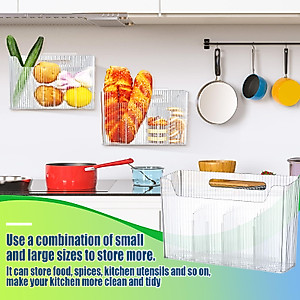 Briwooody 6 Pack Plastic Adhesive Mount Cabinet Door Organizer Bins Clear Wall Mounted Storage Organization Container Makeup Shelves Hanging Basket for Kitchen, Bathroom, Pantry, Space Saving Holder