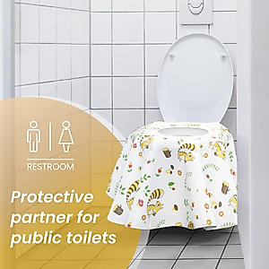 Elinnee Toilet Seat Covers Disposable - 20 Pack - Waterproof, Ideal for Kids and Adults – Extra Large, Individually Wrapped for Travel, Toddlers Potty Training in Public Restrooms