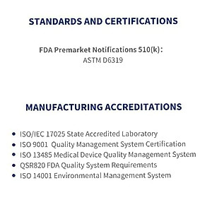 Nitrile Medical Exam Gloves - 510(k), Powder Free, Disposable, 4 mil Thickness, Blue (100, S)