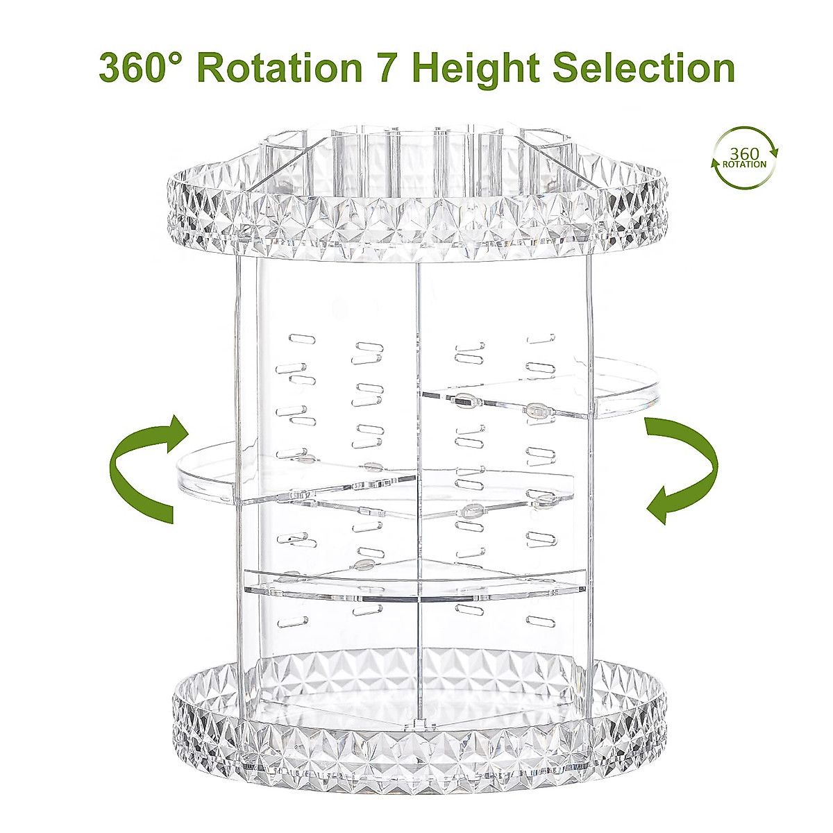 360 Degree Rotating Makeup Organizer, 7 Layers Adjustable Makeup Storage Organizer Box for Lipstick and Brushes, Large Capacity Acrylic Cosmetic Display Cases for Dresser and Bathroom1