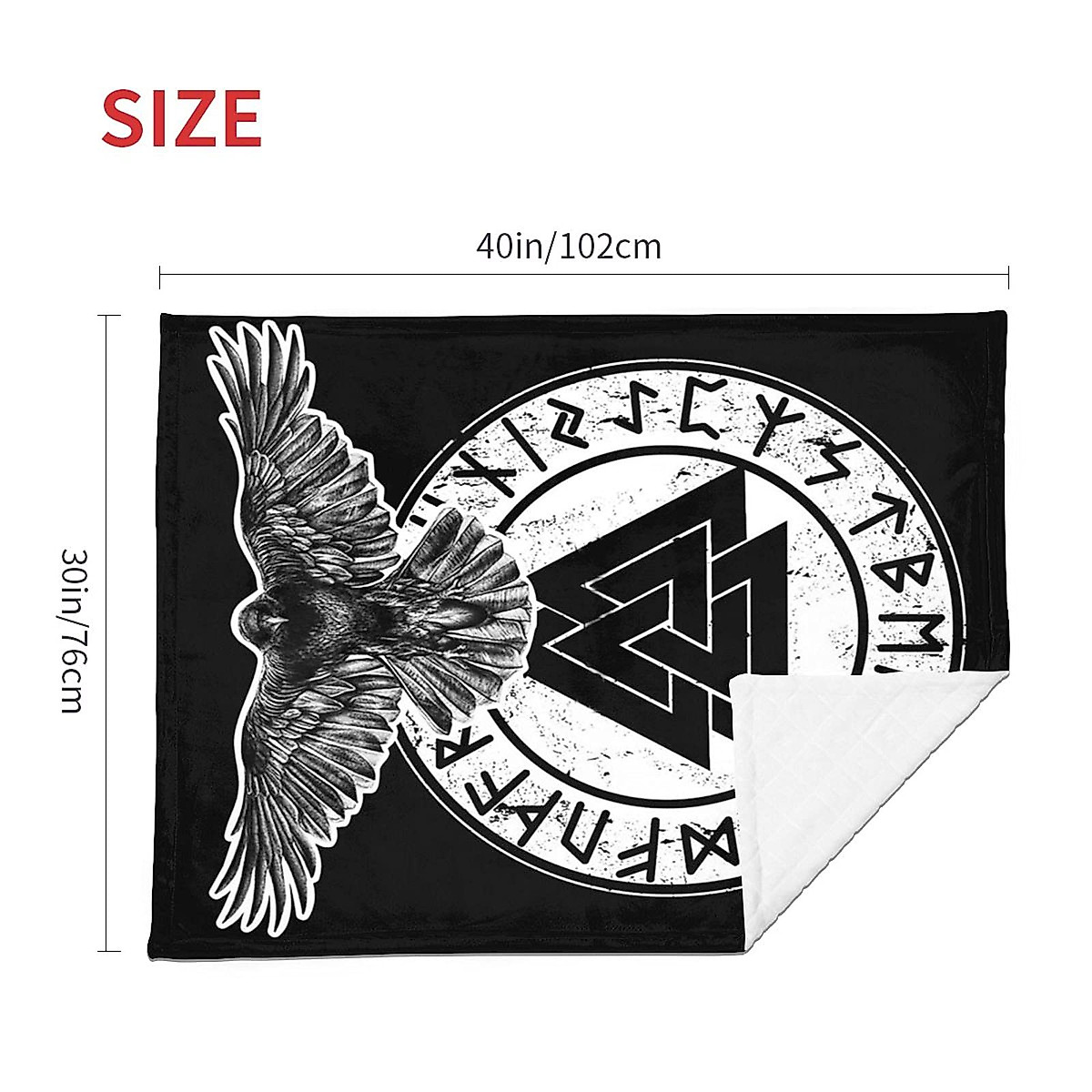 TPOKIM Lightweight Silky Cozy Warm Odin Thor God of Hammers Viking Fleece Baby Receiving Blanket Unisex for Stroller, Crib, Newborns,Baby Shower, Carseat 30x40Inch