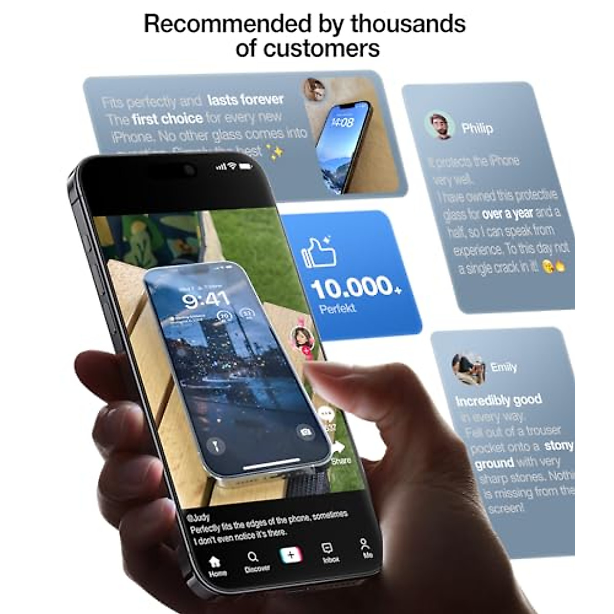 UltraGlass UNBREAK TOP 9H+ Glass for iPhone 13 Pro Max Screen Protector Glass [Military SGS Shatterproof & Longest Durable] Full Screen Protector 13 Pro Max Tempered Glass, Anti-fingerprint, 2 Packs