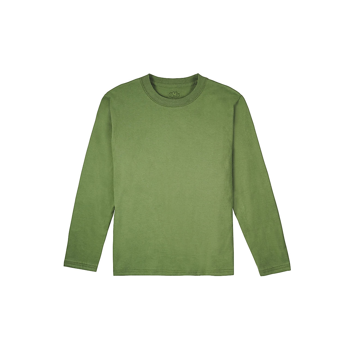 Fruit of the Loom Boys' Solid Multi-Color Soft Long Sleeve T-Shirts, 2 Pack, PARROT BLUE HEATHER/CHIVE, Large