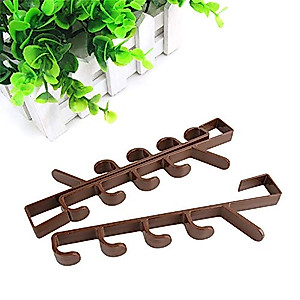 canjoyn 5 Layers Over The Door Hook Organizer Rack Hanger Backpack Handbag Door Hook, Pack of 4 (White)