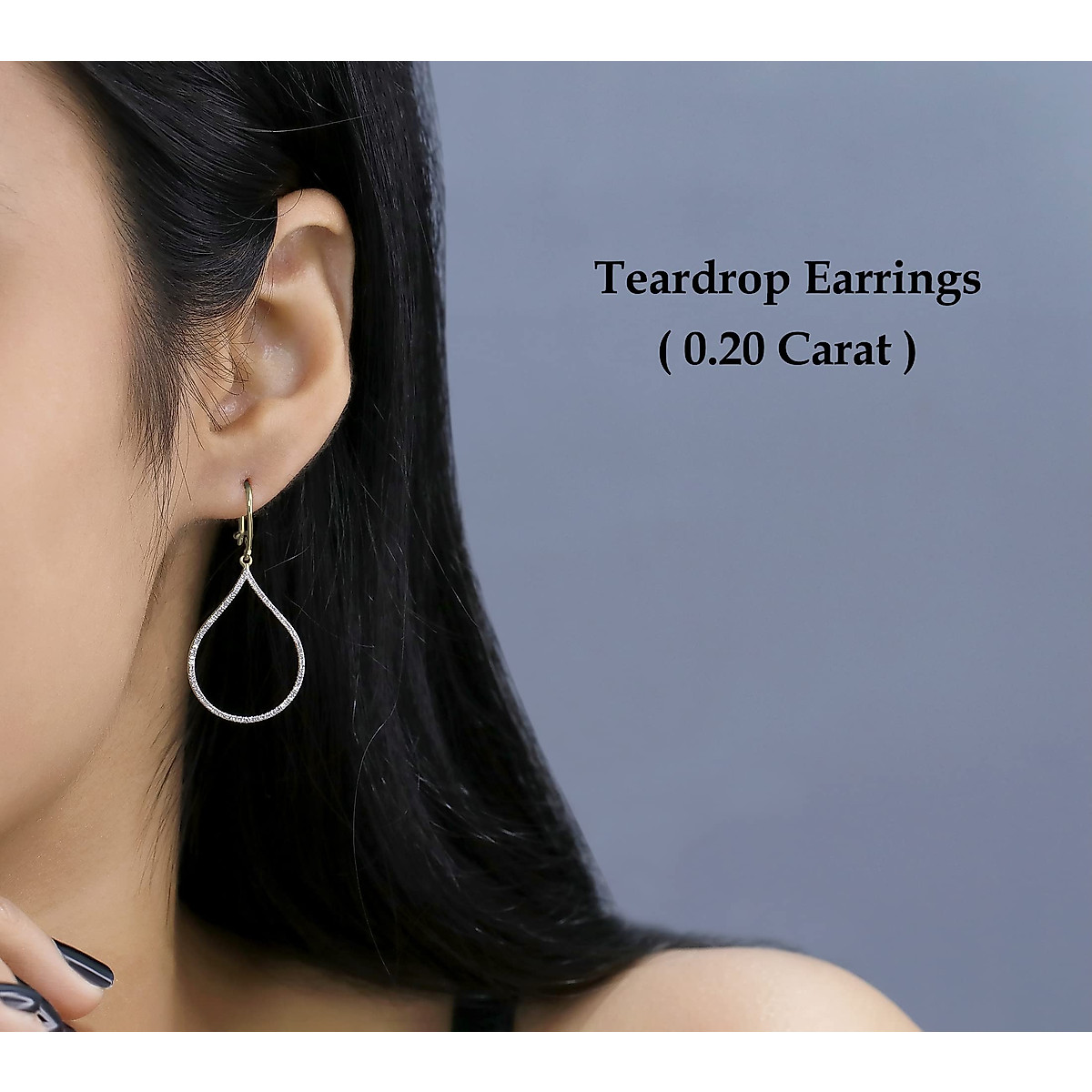 Dazzlingrock Collection 0.20 Carat (ctw) 14K Round White Diamond Ladies Teardrop Earrings 1/5 CT, Yellow Gold