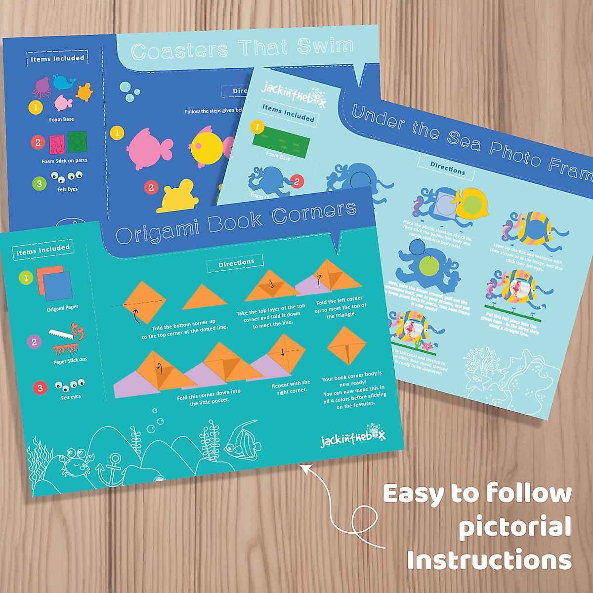 jackinthebox Under The Sea Themed Craft Kit | Includes Beautiful Felt Mermaid Sewing Kit | 6 Different Crafts-in-1 | Best Gift Girls Ages 6 to 10 Years (6-in-1)