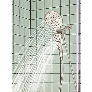 Moen Verso Spot Resist Brushed Nickel Rainshower/Handshower Combination with Infiniti Dial and Magnetix Docking, 60" Hose, 220C2EPSRN
