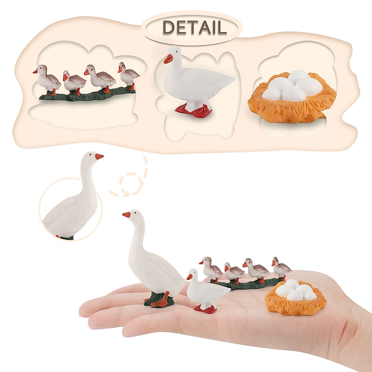 Life Cycle of Duck Figurines Animals Figurines Set Duck Toys Realistic Farm Animals Preschool Animals Figures Eduactional Project Diorama Model Toy for Kids