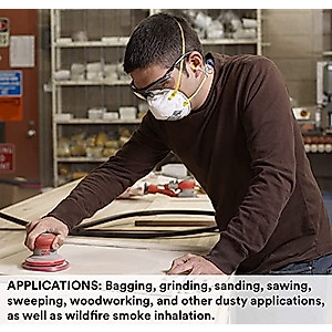 3M Personal Protective Equipment Particulate Respirator 8210, N95, Smoke, Dust, Grinding, Sanding, Sawing, Sweeping, 20/Pack
