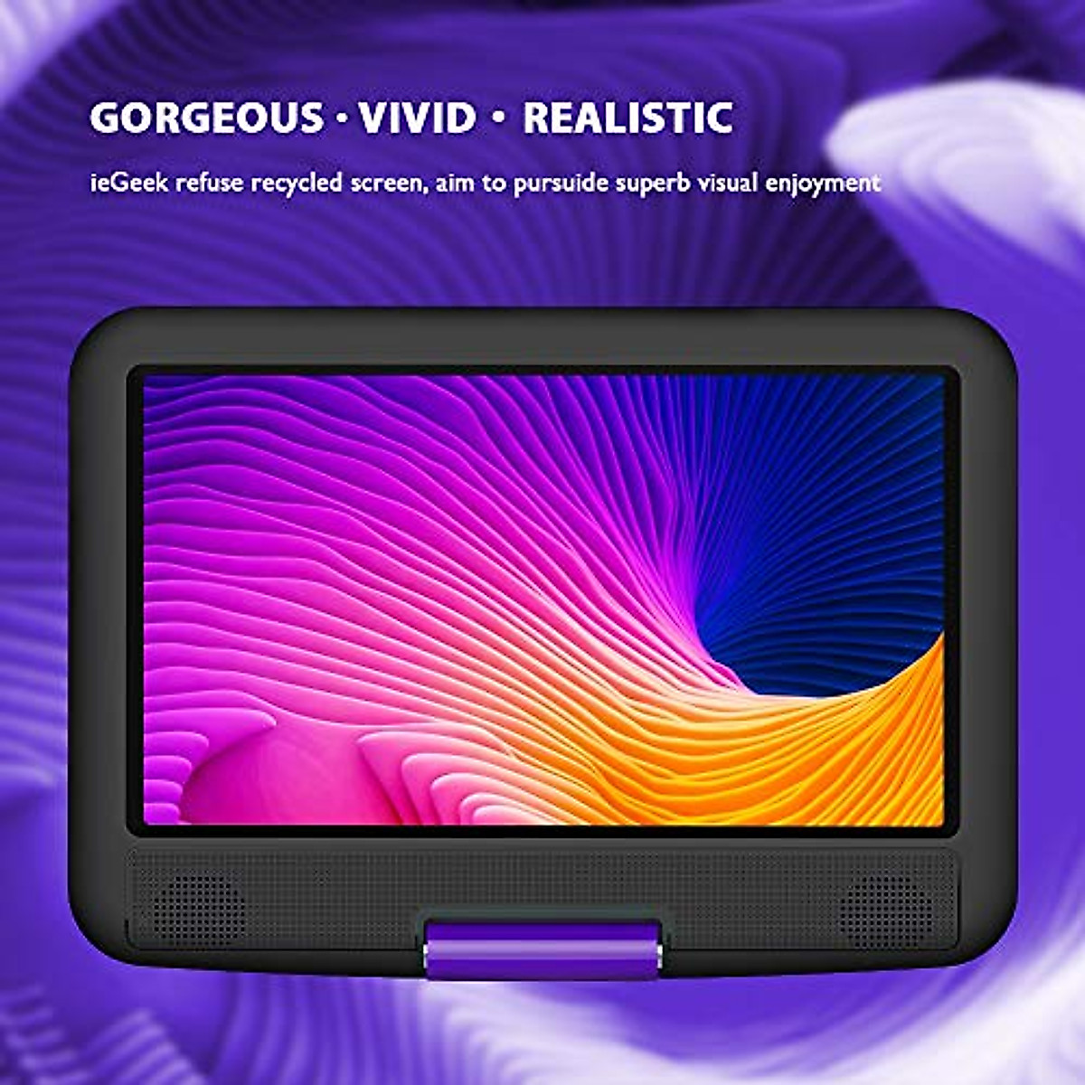 ieGeek 11.5 inch Purple and Blue Portable DVD Player Bundle