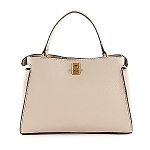 Guess Downtown Chic Turnlock Satchel Mushroom