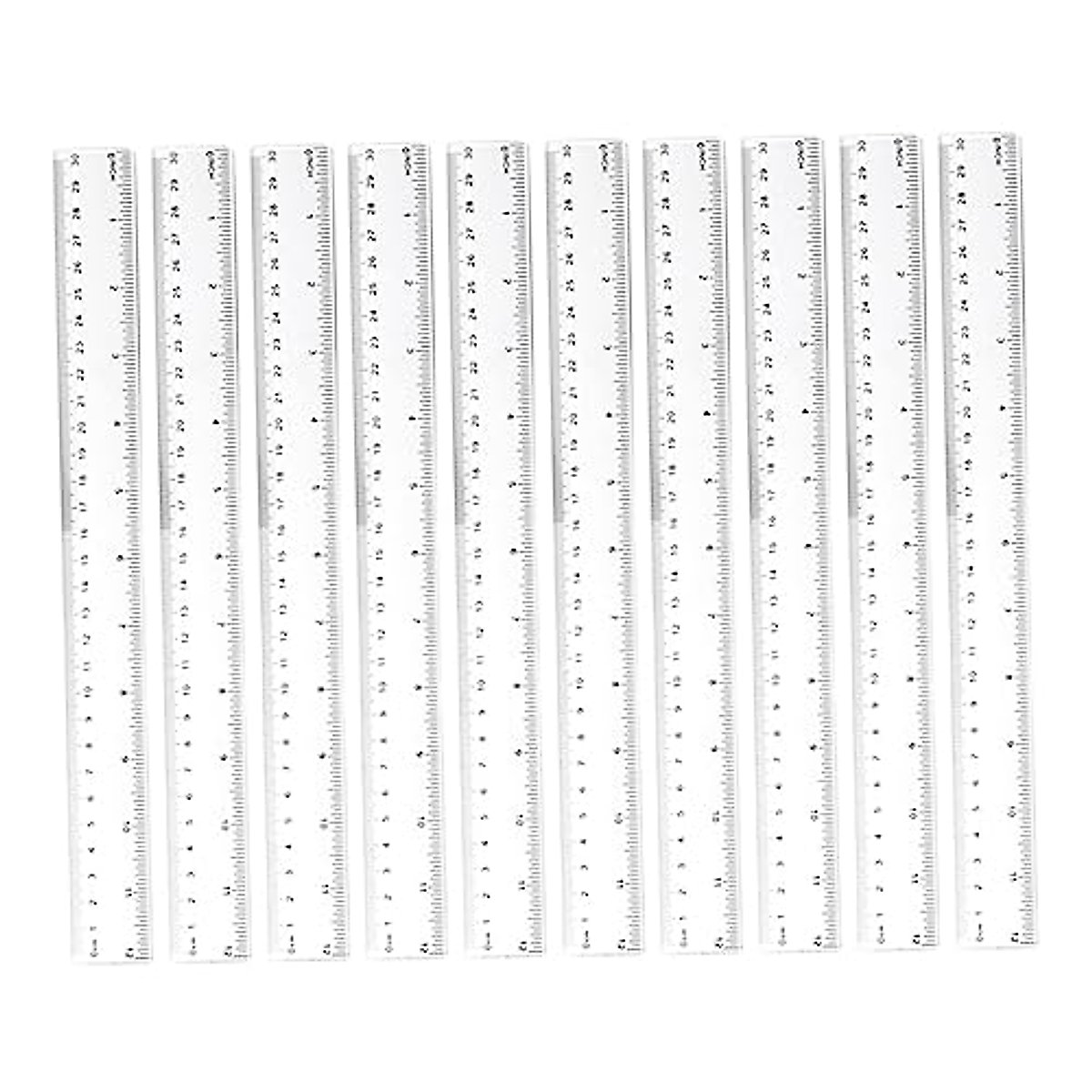 NUOBESTY 20pcs Ruler Ruler Rulers Shatterproof Ruler Clear Ruler Metric Ruler Plastic Rulers Classroom Supplies Technical Drawing Ruler Rulers Bulk for Classroom Use Scale