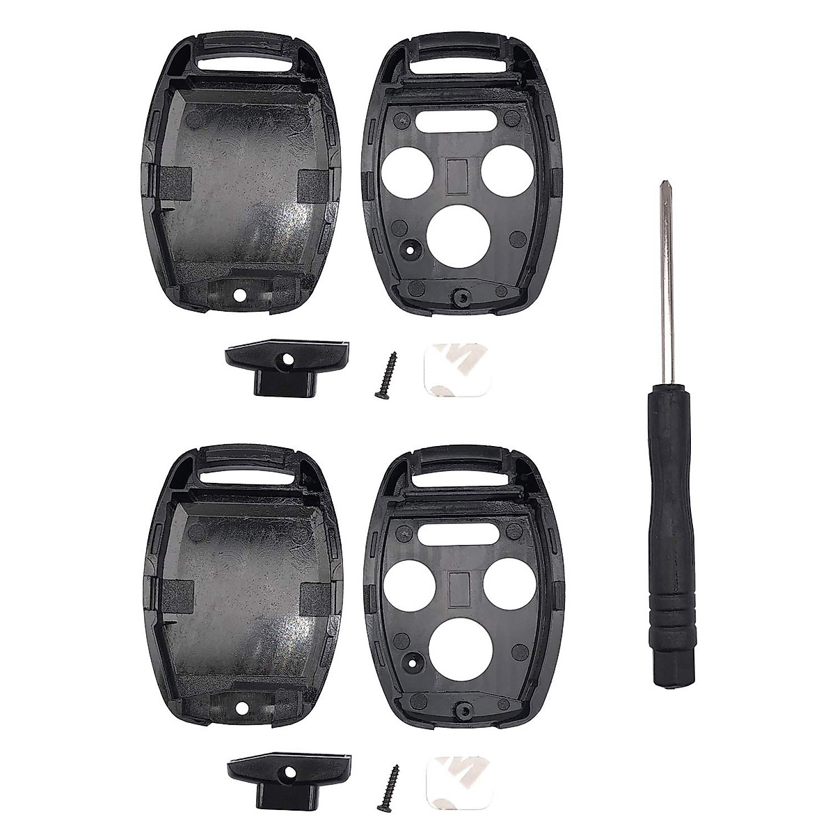 Pack 2 Horande Replacement Key Fob Cover Case fit for Honda 2003-2014 Accord 2005-2006 CR-V Ridgeline 2006-2013 Civic 2009-2015 Pilot Keyless Entry Key Fob Shell 3+1 Buttons