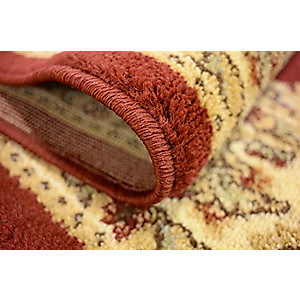 Unique Loom Voyage Collection Traditional Oriental Classic Intricate Design Area Rug (3' 3 x 5' 3 Rectangular, Red/Tan)