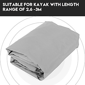 Kayak Canoe Dust Cover, Waterproof UV Sun Cover Boat Storage Sunblock for 2.5- Fishing Boat (Gray)