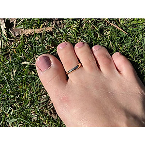 Jewelryweb - Solid 14k Yellow Gold 3mm Classic Polished Adjustable Toe Ring - Toe Ring for Woman - Non Tarnish Toe Ring - Solid Gold Boho Toe Ring