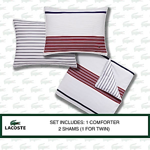 Lacoste Milady Duvet Set, Twin/TwinXL, Red
