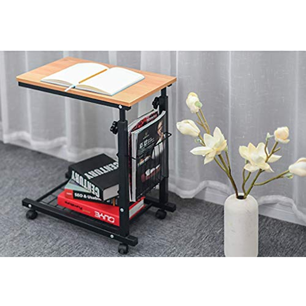 Multifunctional Desk Movable Computer Laptop Desk Study Writing Desk Adjustable with Keyboard Tray for Home Office (Color : E)