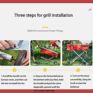 Camping Folding Car Portable Barbecue,with Folding Table Home Outdoor Courtyard Charcoal Grill Picnic