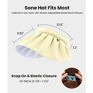 BENEUNDER Visor Hats for Women UPF50+ UV Protection, Adjustable Foldable Wide Brim Sun Hats, Lightweight for Summer Travel (24 Black)