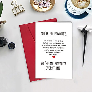 Anniversary Card for Husband, Birthday Card for Boyfriend, Love Card, Boyfriend Card, Valentines Day Card, You Are My Favorite Everything