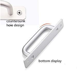 szhdxsy Pack of 2 Aluminium Alloy Sliding Barn Door Handle, Sliding Door Pull Handle,high Performance Handle, Cabinet Door Handles, Drawer knobs, Kitchen Handles,Cabinet Door knobs ，Silver