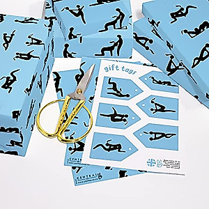 CENTRAL 23 Anniversary Wrapping Paper - Funny Rude Gift Wrap for Wife Husband or Partner - Bridal Shower Wrapping Paper for Women - Comes with Fun Stickers - Made in the UK