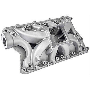 JEGS Intake Manifold for 1969-1996 Small Block Ford 351 Windsor - Hi-Rise, Single Plane, Open Plenum - Square Bore 4150/4160 Flange - 5.68” Carb Pad Height - 3500-8000 RPM