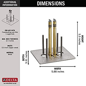 Delta Faucet Floor-Mount Freestanding Tub Filler Rough-In Valve for Delta Freestanding Tub Fillers R4700-FL