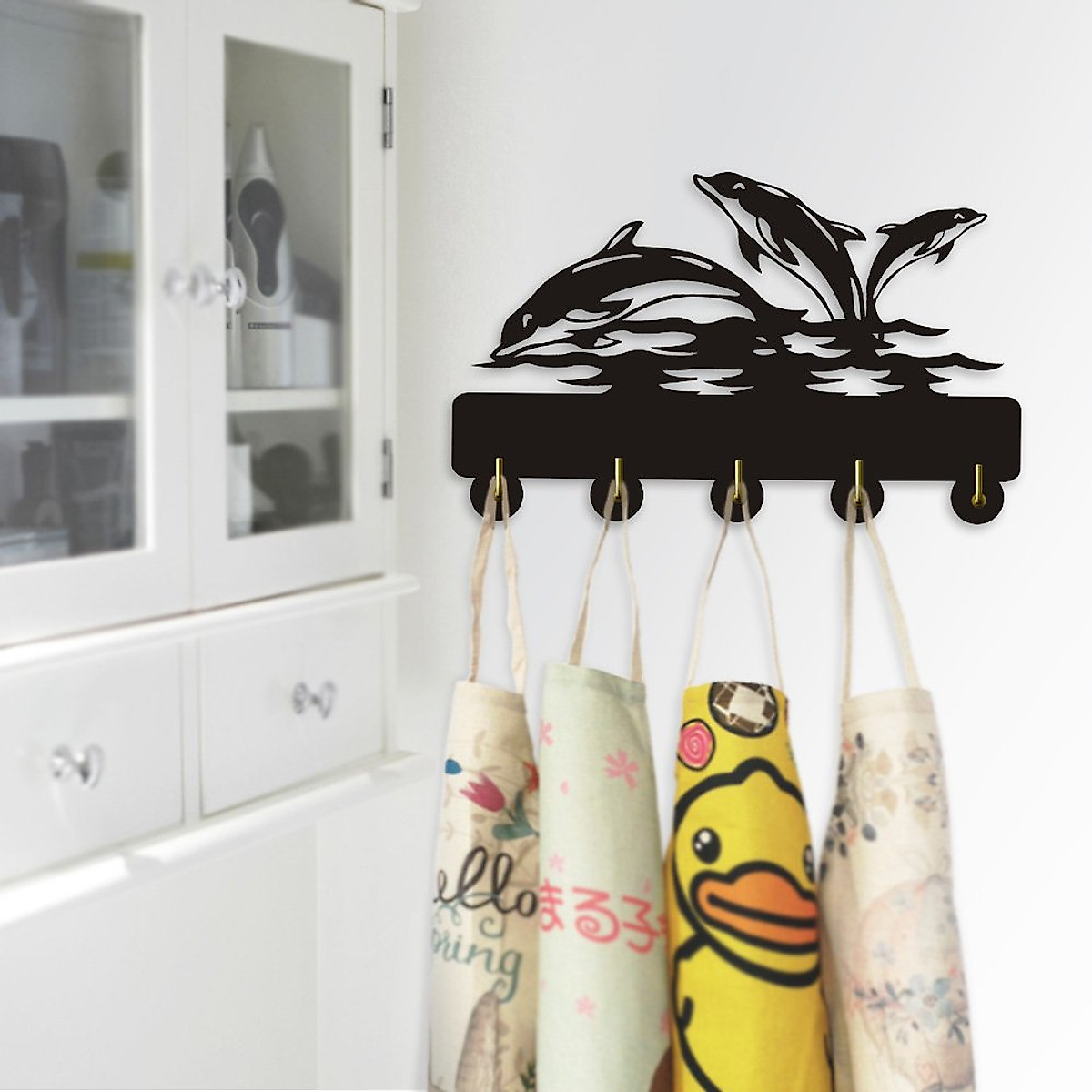 The Geeky Days Dolphin Sign Shape Design Key Hanger Key Hooks Rack Ocean Towel Coat Wall Hook Bathroom Decor Modern Wall Hook Unique Vintage Hook