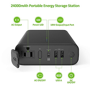 Omars USB C Docking Station + Portable Laptop Charger 24000mAh