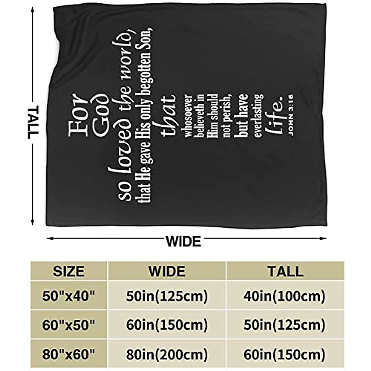 God So Loved The World John 3-16 Cross Christmas Throw Blankets Cozy Lightweight Decorative Blanket for Women Men and Kids