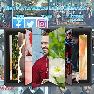 NEWISION Android Tablet for Kids,7 inch Android Tablet,32GB ROM(512GB Expand) Computer Tablet PC,Dual Camera,WiFi,Type C,Include Tablet Case (Blue)