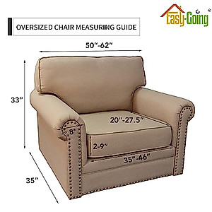 Easy-Going 2 Pieces Stretch Oversized Chair Couch Cover Sofa Cover for Dogs Sofa Slipcover for Separate Cushion Couch Jacquard Fabric Elastic Furniture Protector for Pets (Black, Oversized Chair)