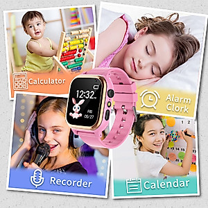 Kids Smart Watch Girls Boys - Smart Watch for Kids Watches Ages 4-12 Years with 16 Learning Games Alarm Clock Music Player Calculator Flashlight Recorder Children Toys Gifts